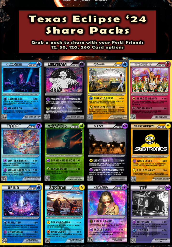 Texas Eclipse Share Packs – FestiCards