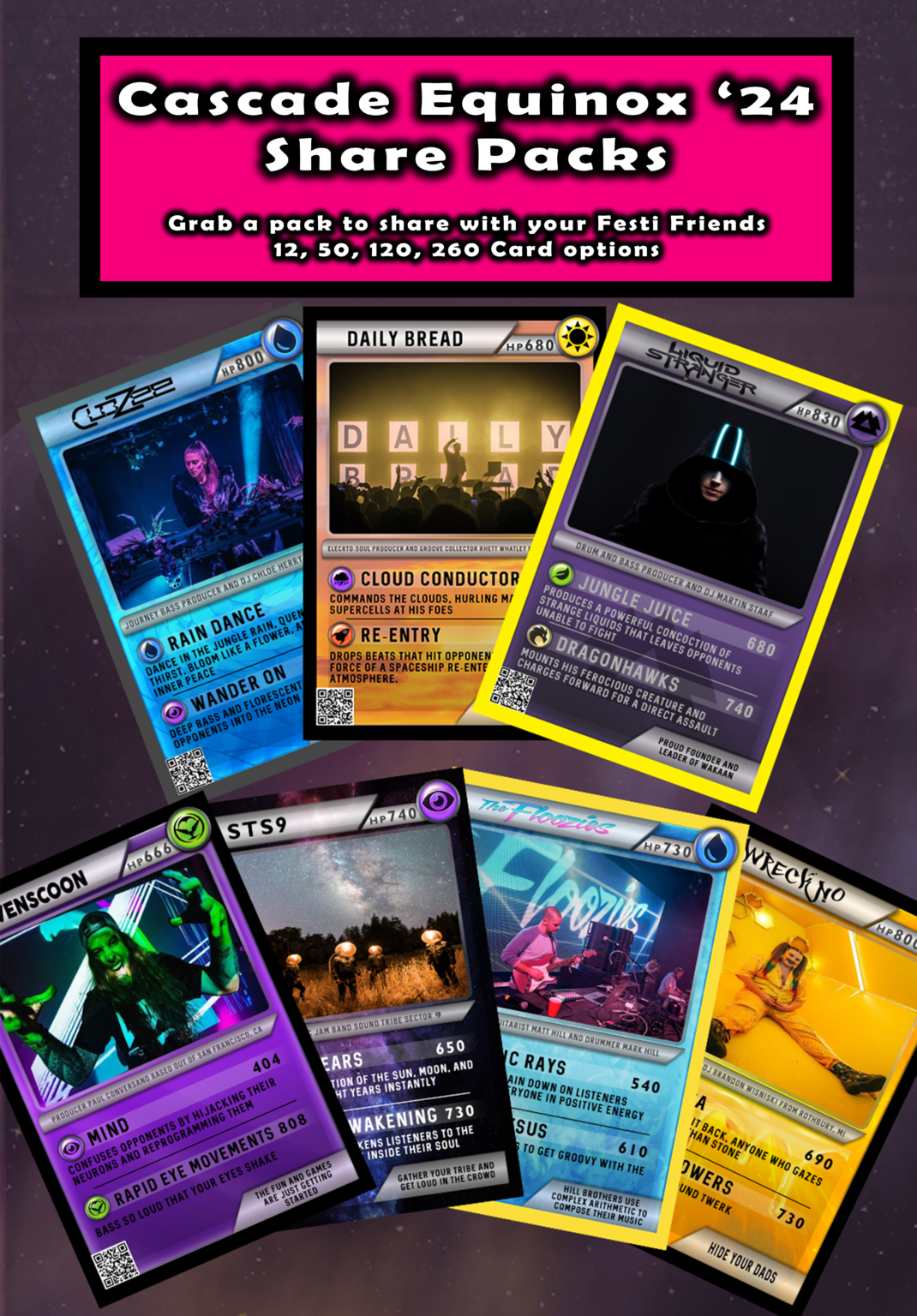 Cascade Equinox ’24 Share Packs – FestiCards